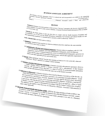 Free Template | Business Associate Agreement