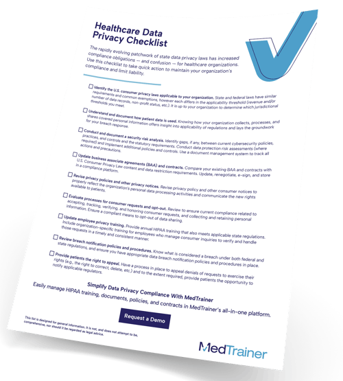 Free Checklist | Healthcare Data Privacy Checklist Free Checklist | Healthcare Data Privacy Checklist