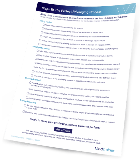 Free Checklist | Steps To The Perfect Privileging Process