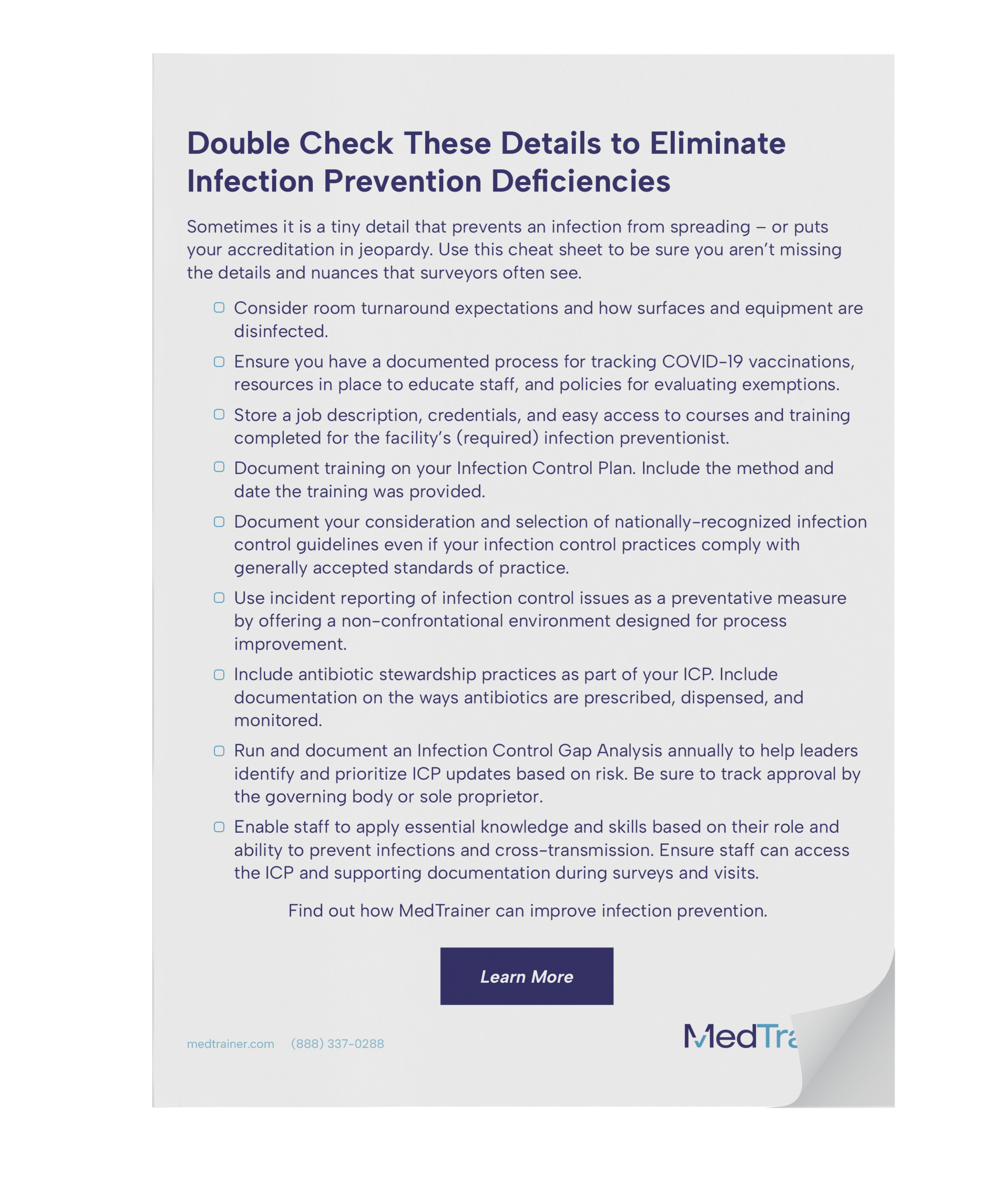 MedTrainer Infection Control Guide