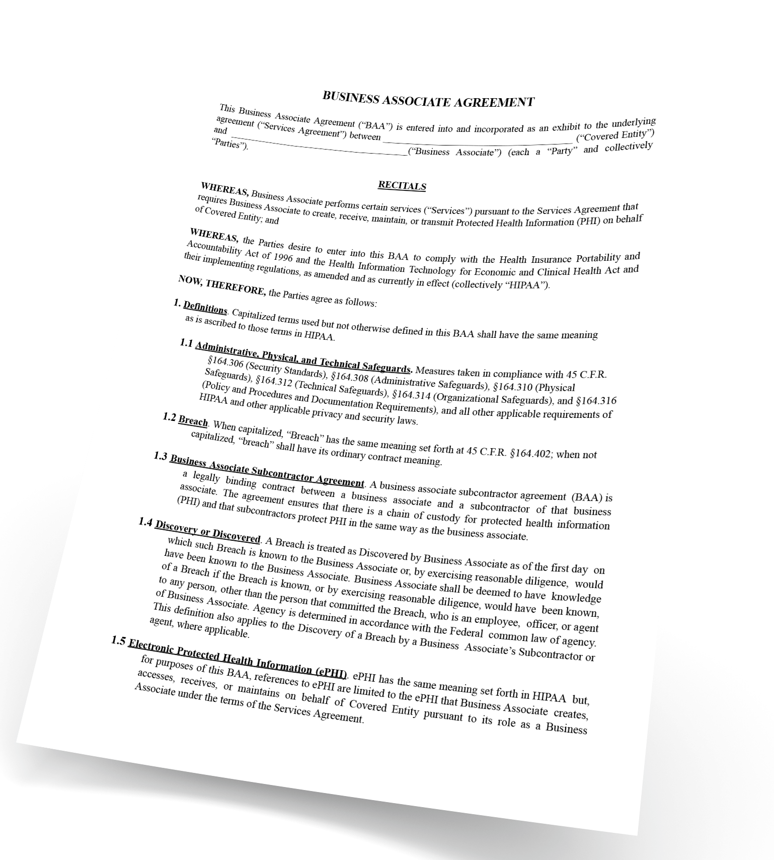 Free Template | Business Associate Agreement