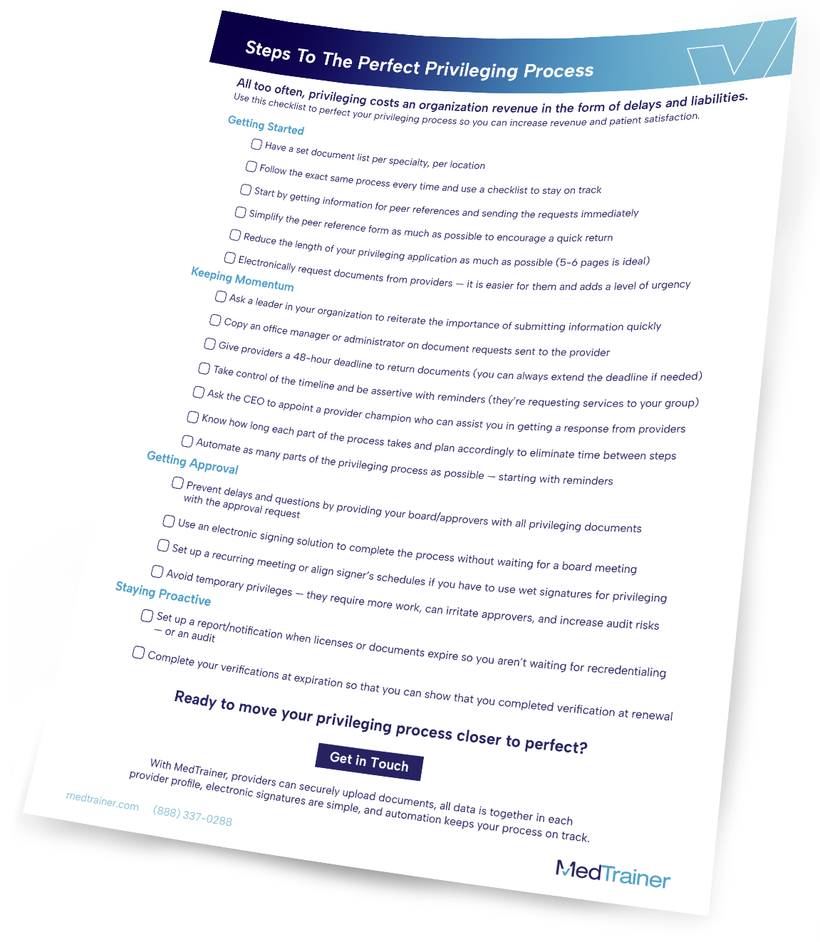 Free Checklist | Steps To The Perfect Privileging Process